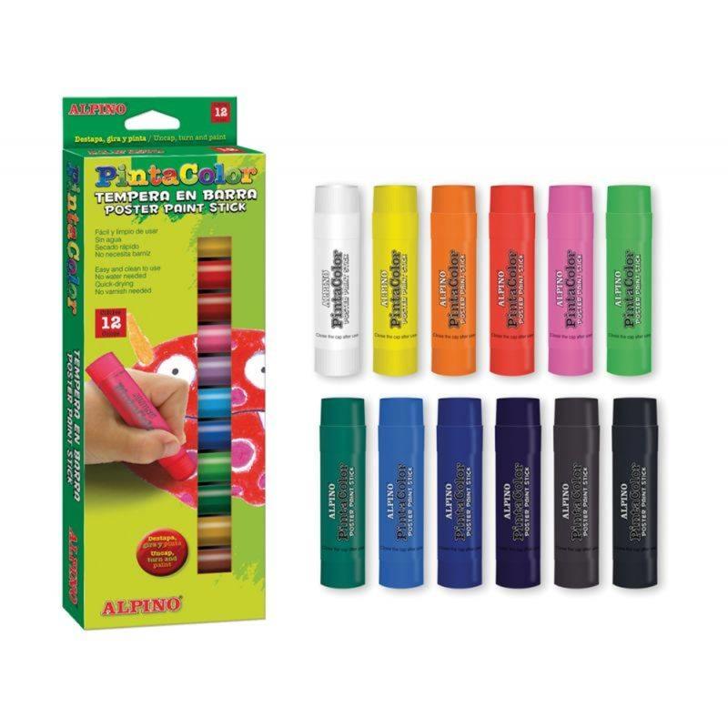 Compra Tempera en barra alpino pintacolor caja de 12 colores surtidos